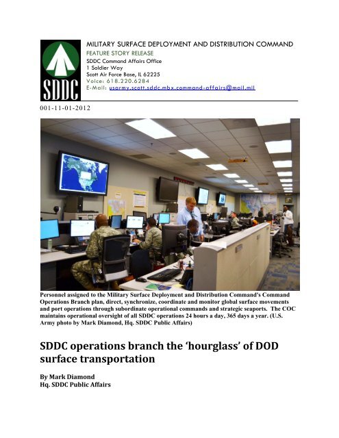 SDDC operations branch the 'hourglass' of DOD surface transportation