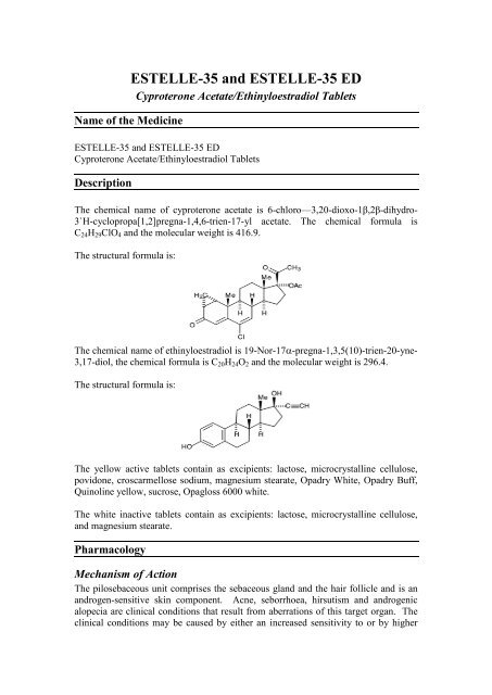 ESTELLE-35 and ESTELLE-35 ED - Medsafe