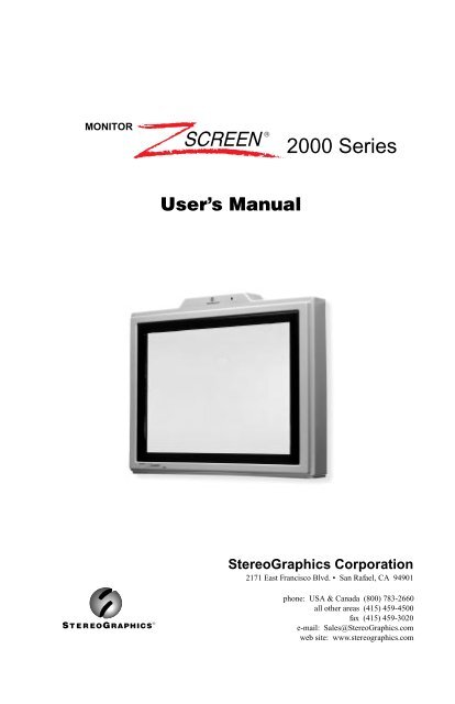 ZScreen 2000 - User Manual - Inition