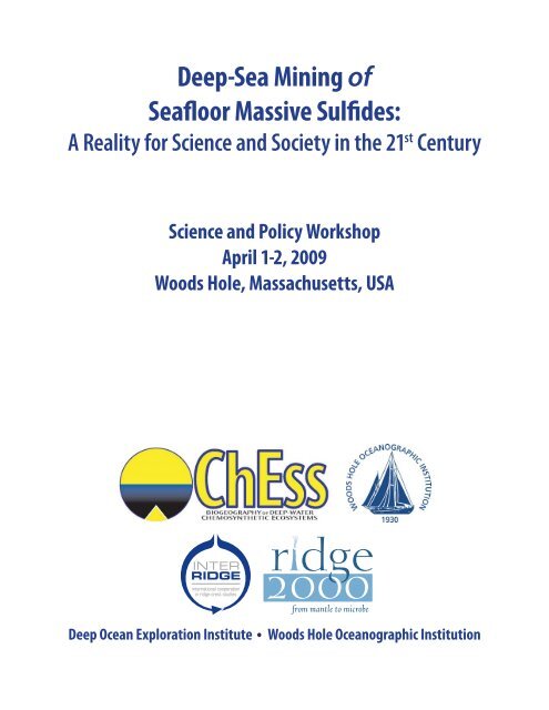 Deep-Sea Mining of Seafloor Massive Sulfides: - InterRidge