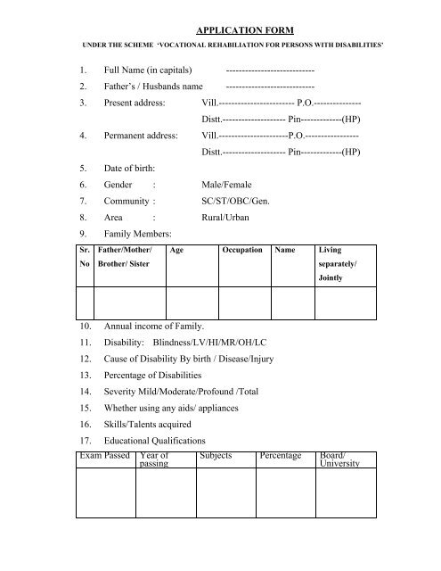 APPLICATION FORM 1. Full Name (in capitals ...