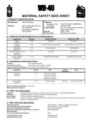 MATERIAL SAFETY DATA SHEET - WD-40 Company