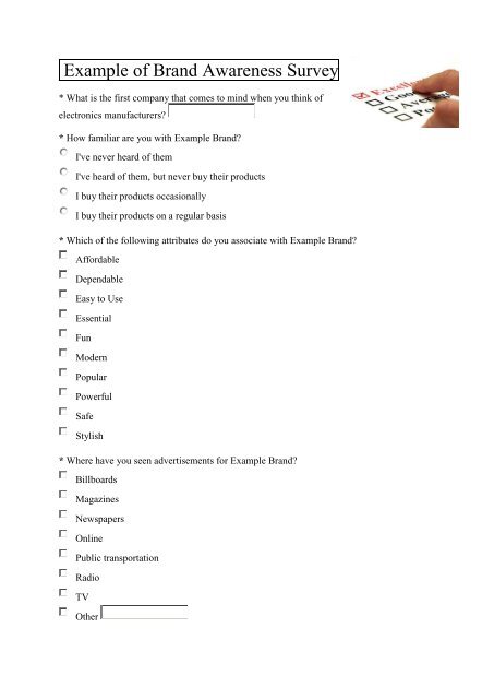 Example of Brand Awareness Survey - Statistik