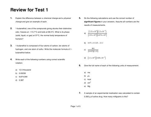 Test 1 review