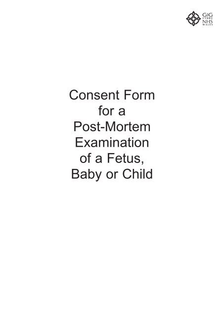 Consent Form for a Post-Mortem Examination of a Fetus, Baby or Child