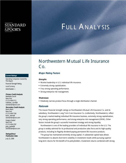FULL ANALYSIS - Northwestern Mutual