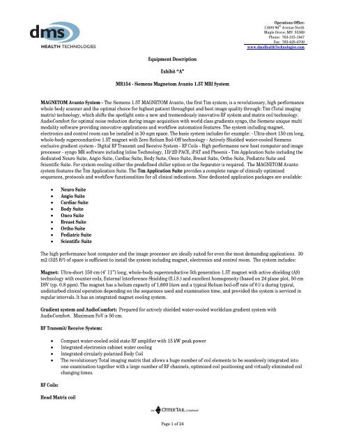 â Aâ MR154 - Siemens Magnetom Avanto 1.5T MRI System ...