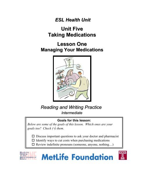 ESL Health Unit - Project SHINE