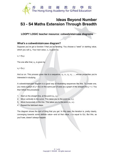 Cobweb/staircase diagrams