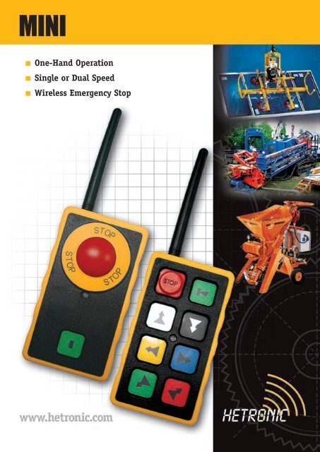 One-Hand Operation Single or Dual Speed Wireless Emergency Stop