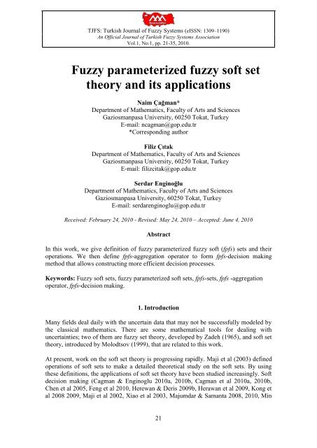Fuzzy parameterized fuzzy soft set theory and its applications