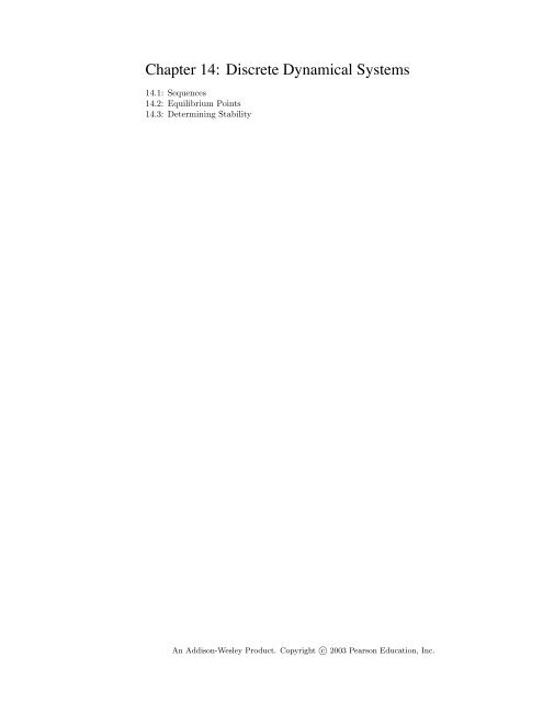 Chapter 14: Discrete Dynamical Systems