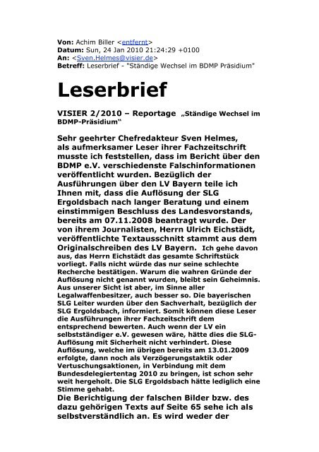 Leserbrief