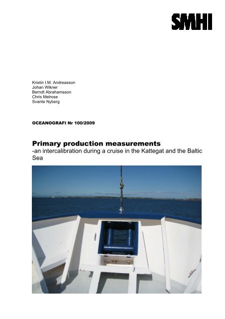 Primary production measurements - SMHI