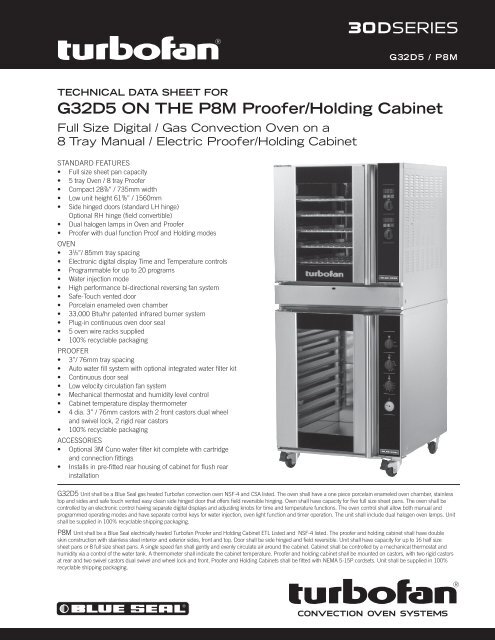 G32D5 ON THE P8M Proofer/Holding Cabinet - Moffat