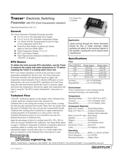 download Tracer Switching Flowmeter instructions - Smartflow ...