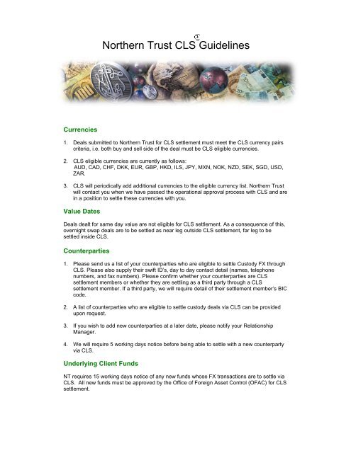 Northern Trust CLS Guidelines