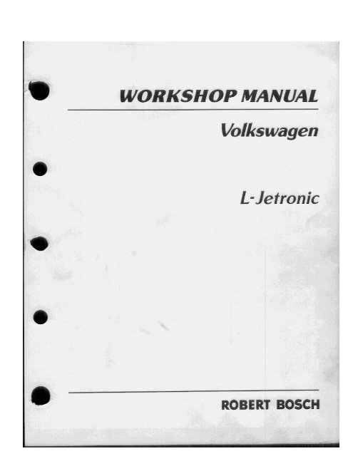 VW L-Jetronic Fuel Injection Workshop Manual (pdf)