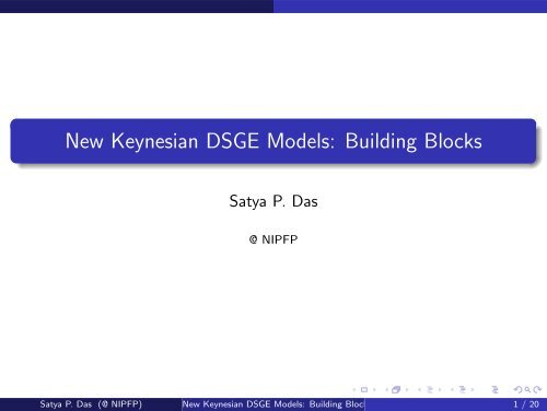 New Keynesian DSGE Models: Building Blocks - Macro/Finance ...