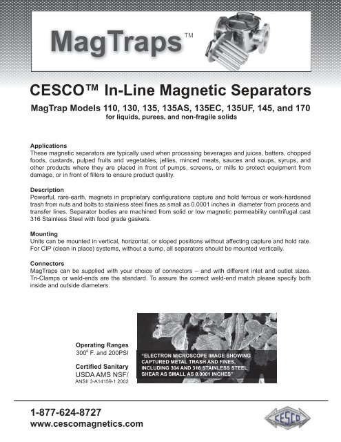MagTrap Models 110, 130, 135, 145 & 170 - cesco