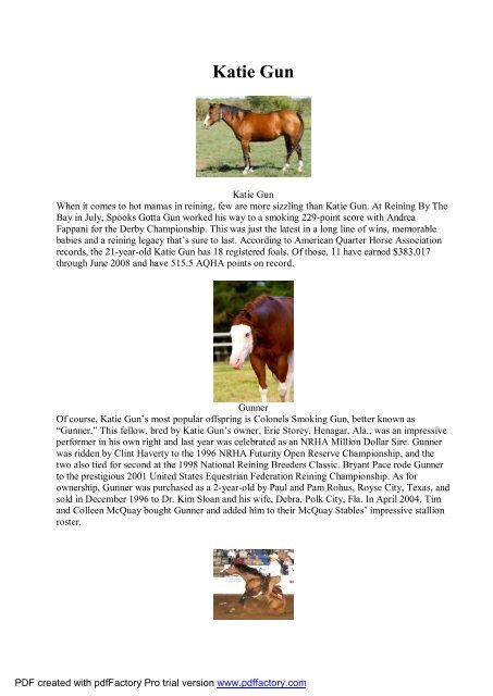 Katie Gun - Shaw's Performance Horses