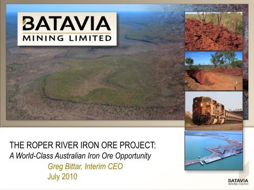 THE ROPER RIVER IRON ORE PROJECT: - Sherwin Iron