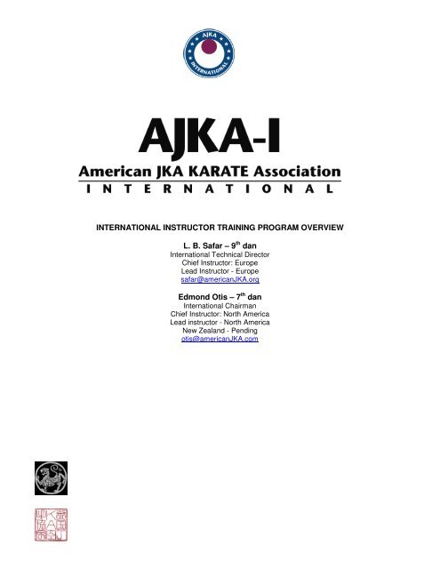 INTERNATIONAL INSTRUCTOR TRAINING PROGRAM OVERVIEW ...