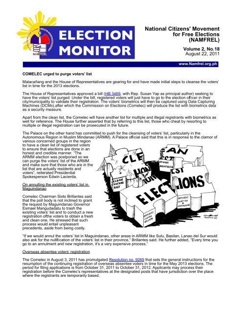 Namfrel Logo AES Watch Citizens' Poll Monitoring Center Launched