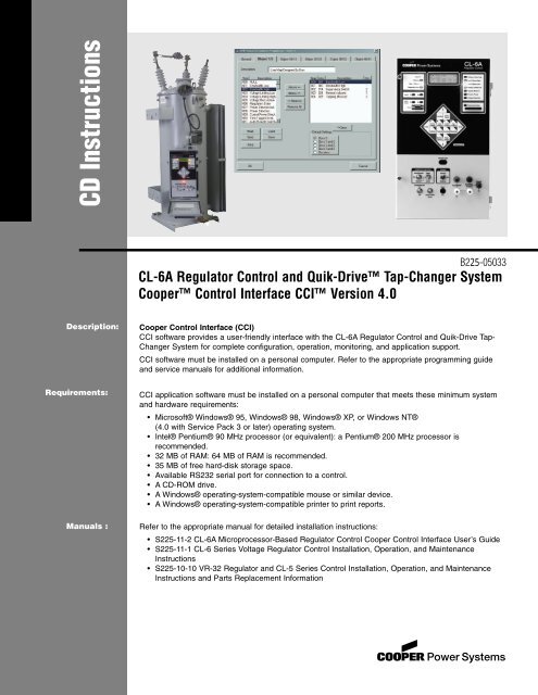 CL-6A Regulator Control and Quik-Drive™ Tap-Changer System ...