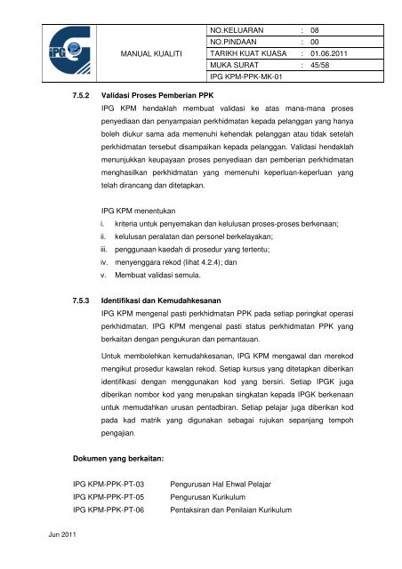 MANUAL KUALITINO.KELUARAN