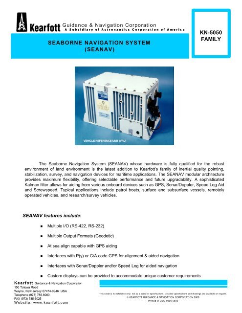 KN-5050 (SEANAV) Datasheet - Astronautics Corporation of America