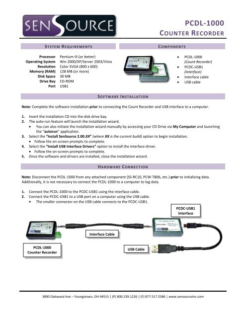pcdl-1000 counter recorder - SenSource