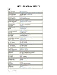 Patron Saints BY MONTH - for confirmation names - The Roman ...