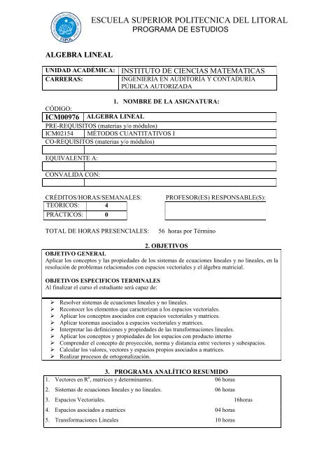 Algebra Lineal IACPA - Icm
