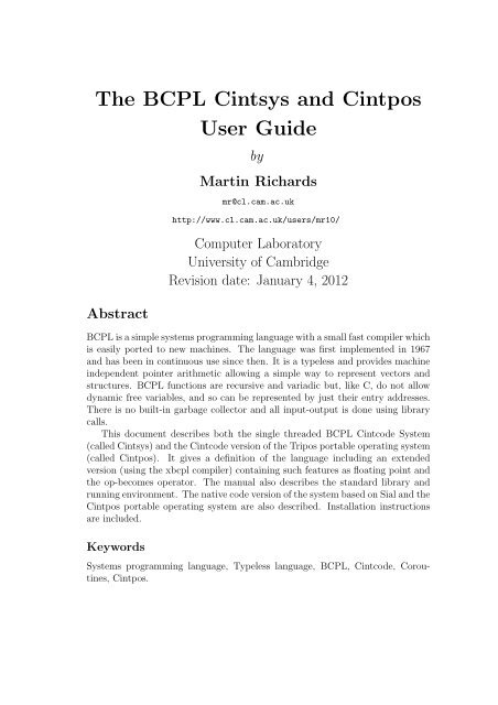 A1 A2 An S P - The Computer Laboratory - University of Cambridge