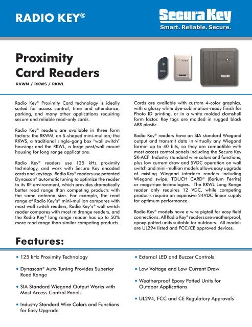 Proximity Card Readers RADIO KEY® - Secura Key
