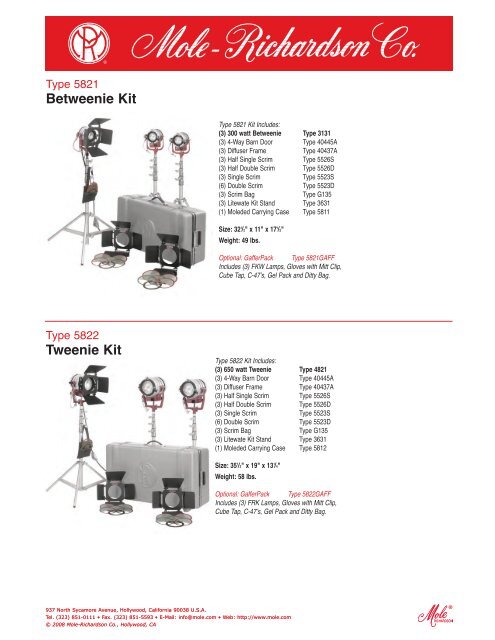 Lighting Kit - Mole-Richardson