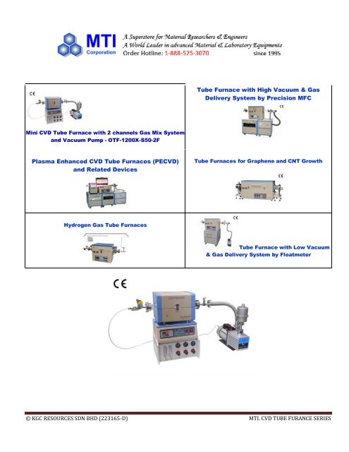 MTI Mini CVD Tube Furnace - KGC Resources Sdn Bhd