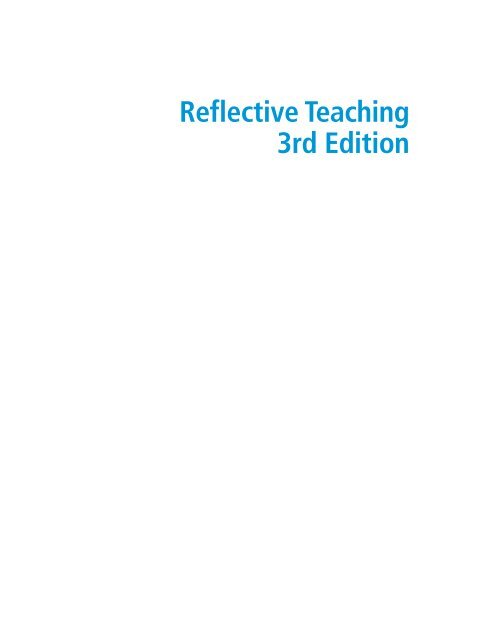 Reflective Teaching 3rd Edition - Free Range Book Design ...