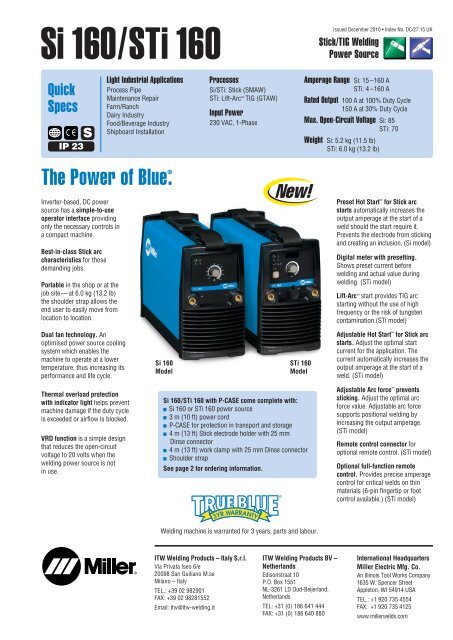 624Miller 160 Si STi.pdf - Foster Industrial