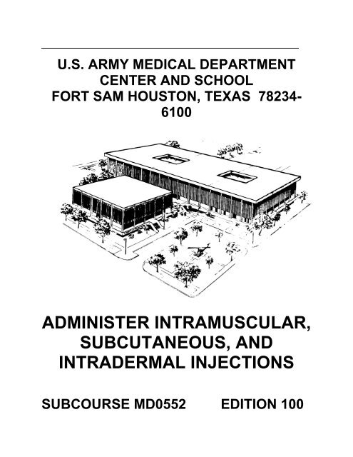 Administering Intramuscular, Subcutaneous and Intradermal Injection