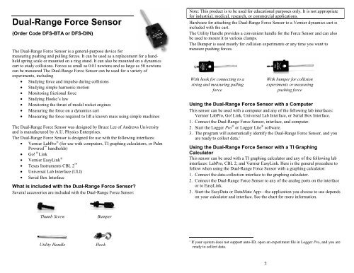 Dual-Range Force Sensor - Vernier Software & Technology