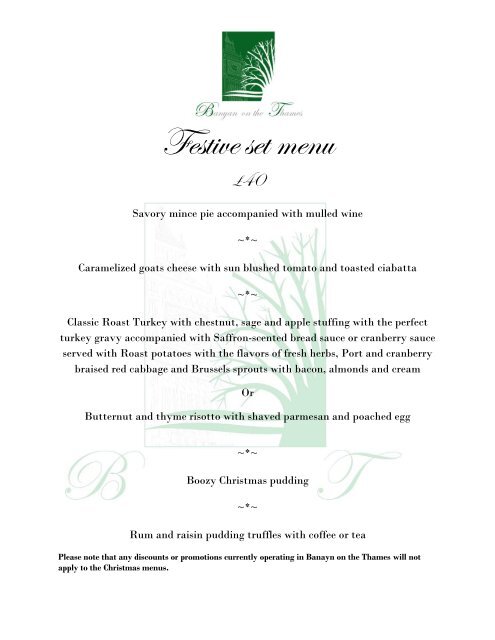 Festive set menu - Hotel Rafayel