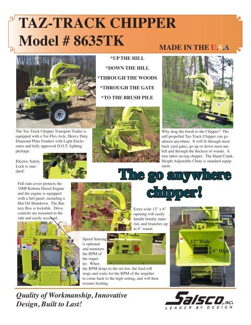 TAZ-TRACK CHIPPER Model # 8635TK The go anywhere chipper!