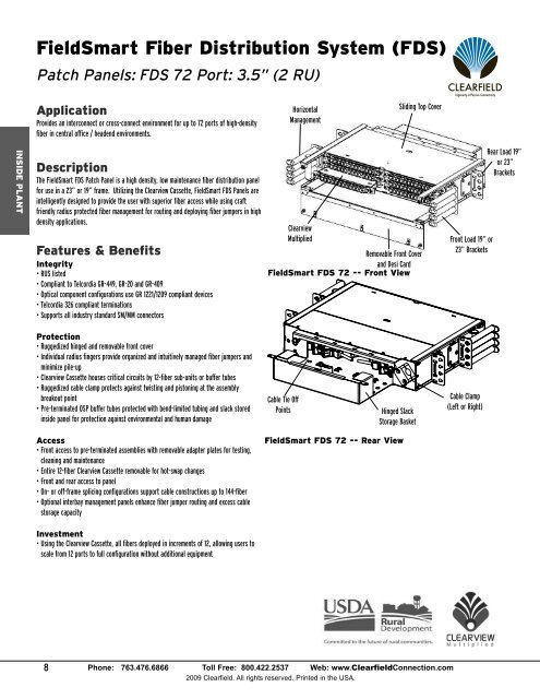 Fiber Distribution System (FDS) Patch Panel – 72 Port - Clearfield