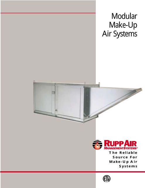 Modular Make-Up Air Systems - Rupp Air Management Systems
