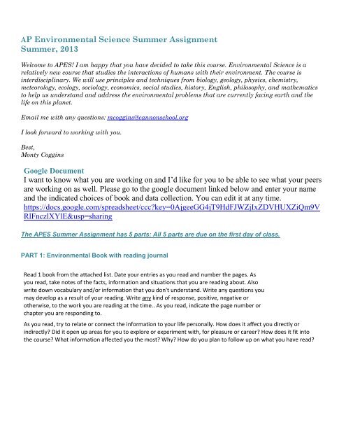 Ap Environmental Science