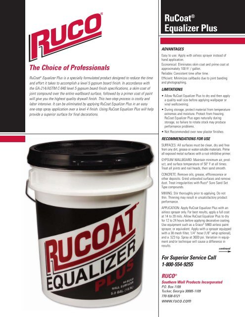RuCoatÃ‚Â® Equalizer Plus - Southern Wall Products