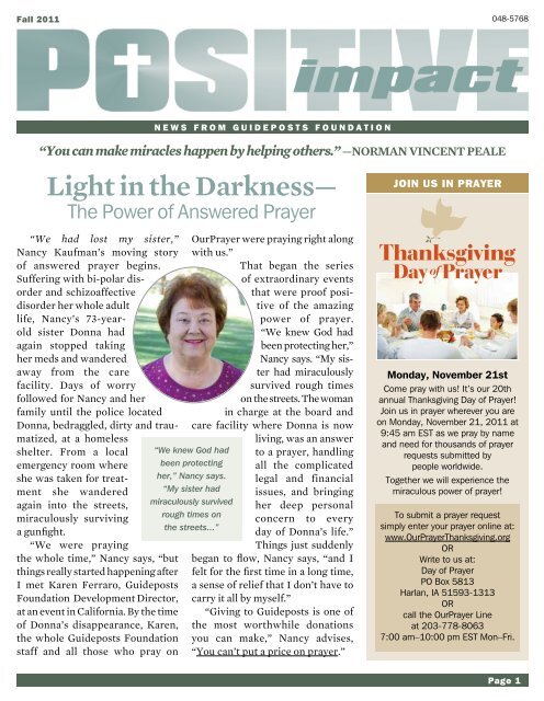 Fall 2011 - Guideposts Foundation