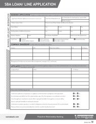 SBA Loan Application Check List - Vectra Bank